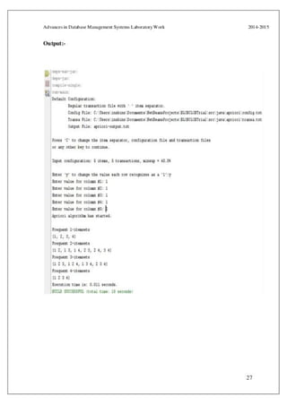 Advanced Database Management System Laboratory | PDF