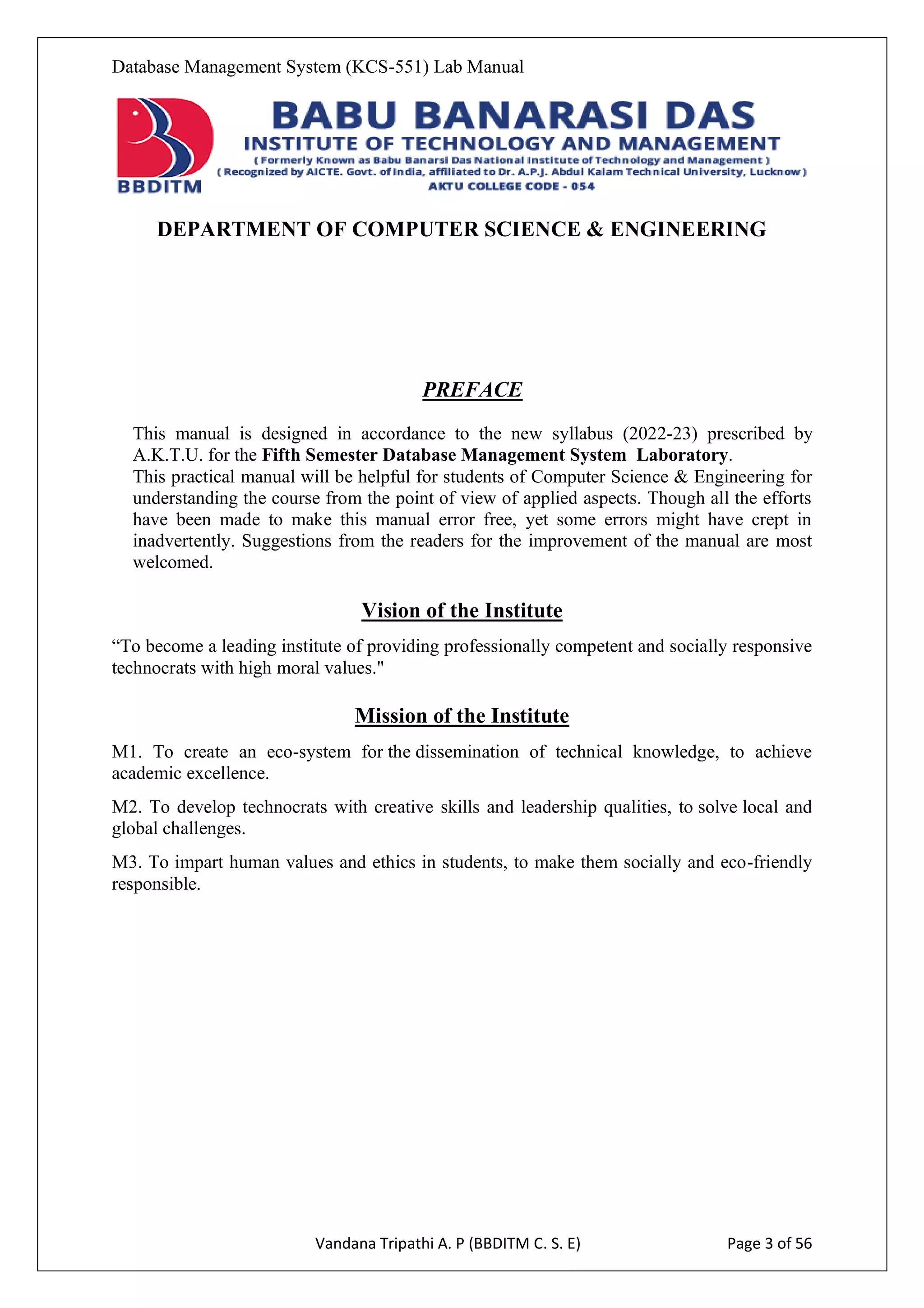 Data base management system LAB MANUAL KCS 551.pdf