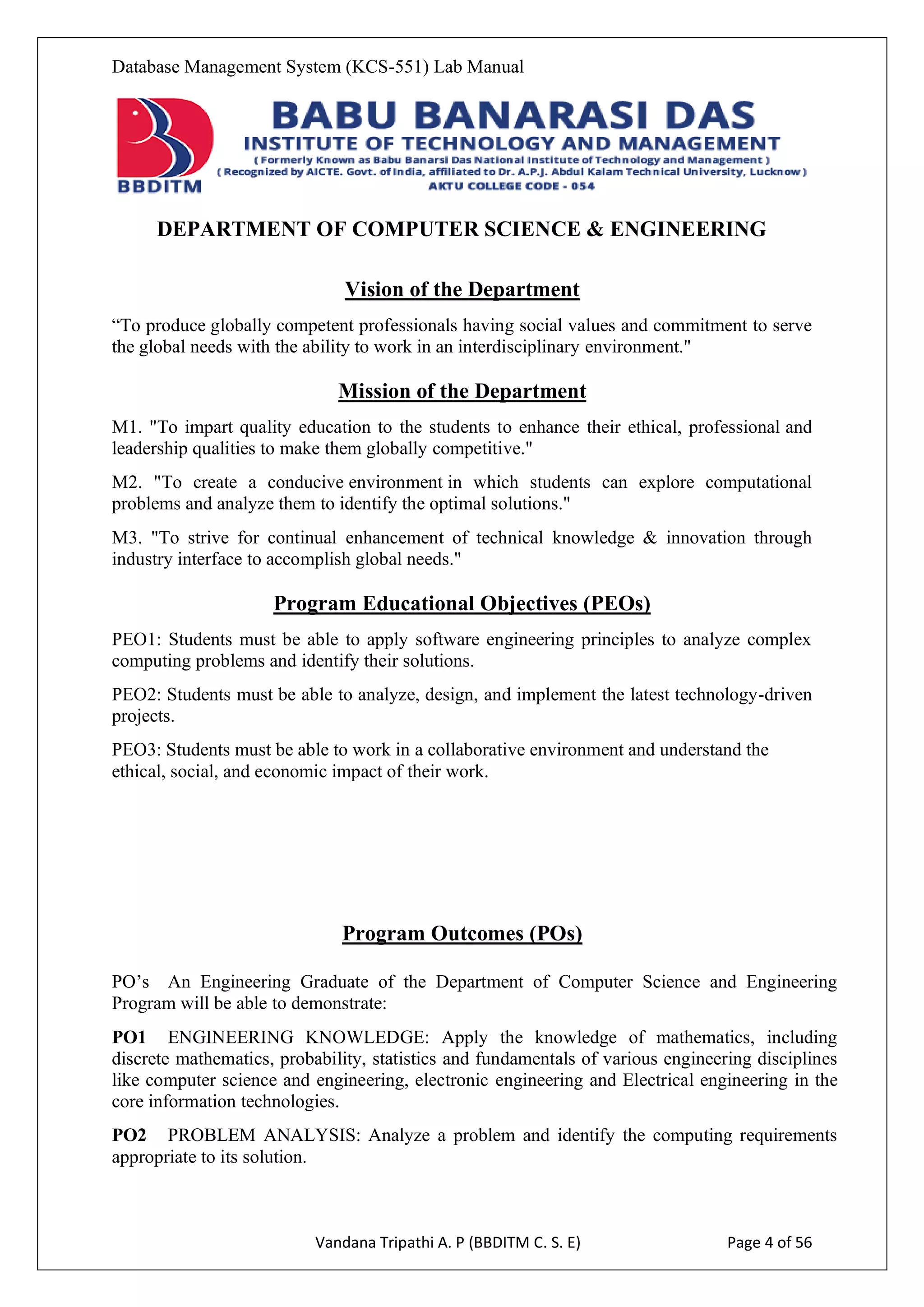 Data base management system LAB MANUAL KCS 551.pdf