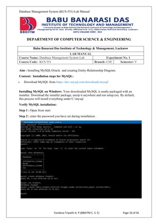 Data base management system LAB MANUAL KCS 551.pdf