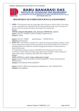Data base management system LAB MANUAL KCS 551.pdf