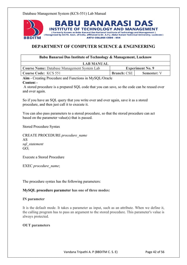 Data base management system LAB MANUAL KCS 551.pdf