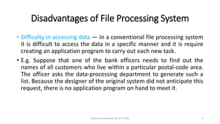 Dbms Notes Lecture 1 : Drawbacks of File processing system | PDF