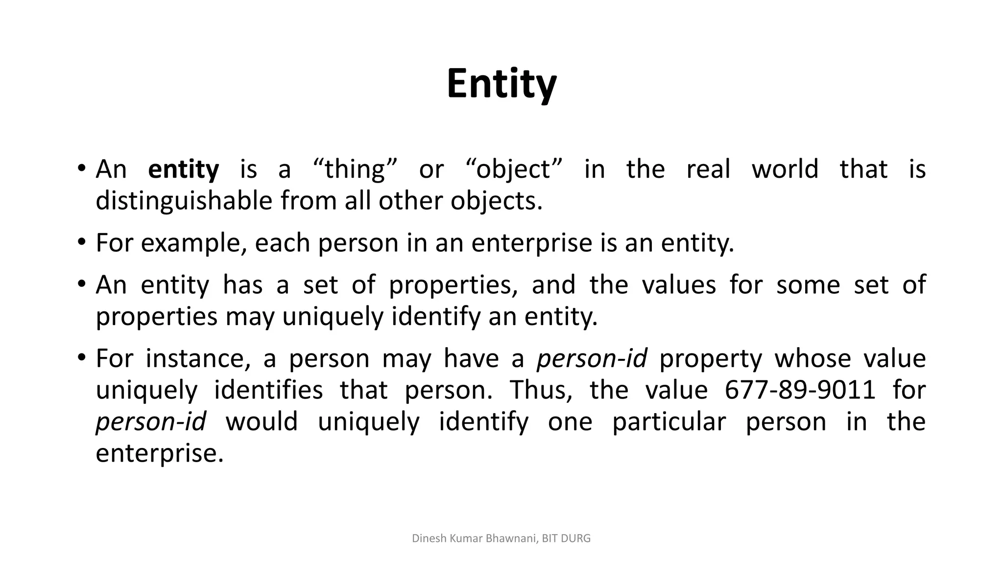 Dbms Notes Lecture 5 : E R Model, Entity | PDF