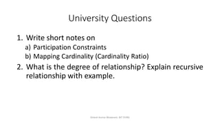 Dbms Notes Lecture 6 : E R Model, Relationship, Cardinality Ratio | PDF