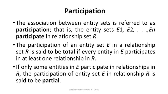 Dbms Notes Lecture 6 : E R Model, Relationship, Cardinality Ratio | PPT