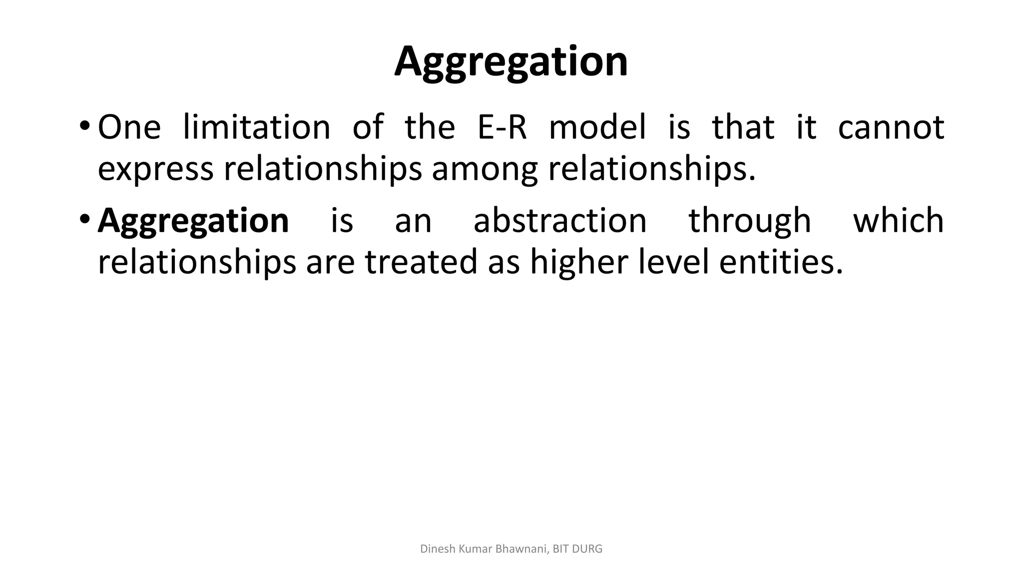 Dbms Notes Lecture 9 Specialization Generalization And Aggregation Pdf