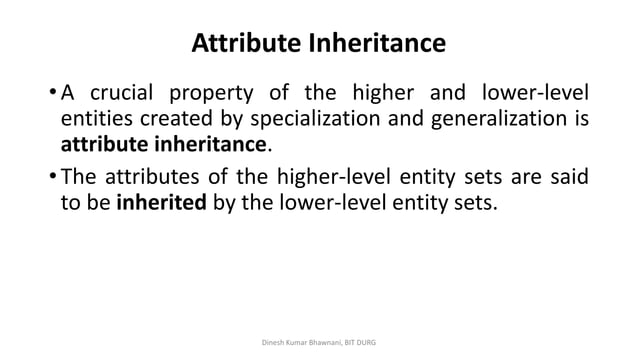Dbms Notes Lecture 9 Specialization Generalization And Aggregation Pdf