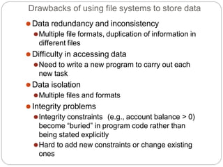 dbms lecture 1.pptx , where traditional file system vs database ...