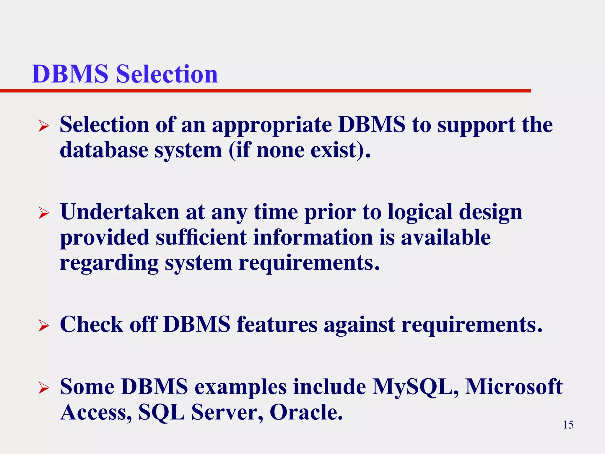 Dbms lifecycle. ..Database System Development Lifecycle | PDF | Databases | Computer Software ...