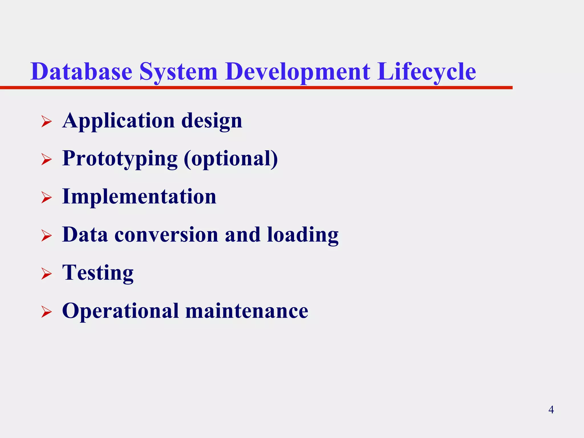 Dbms lifecycle. ..Database System Development Lifecycle | PDF