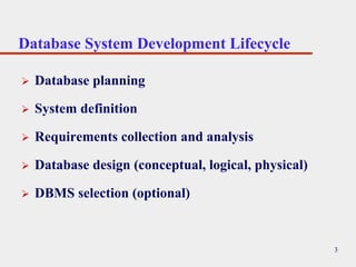 Dbms lifecycle. ..Database System Development Lifecycle | PPT