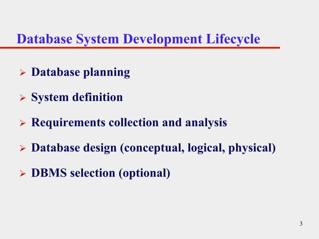 Dbms lifecycle. ..Database System Development Lifecycle | PPT