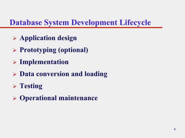 Dbms Lifecycle Database System Development Lifecycle Ppt