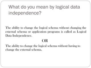 Dbms logical dependance | PPT