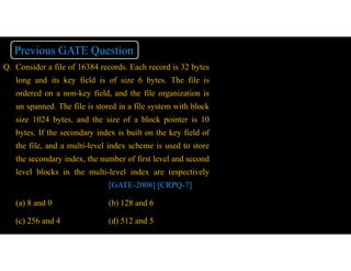 DBMS primary index and secondary index questions | PDF | Databases | Computer Software and ...