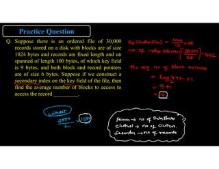 DBMS primary index and secondary index questions | PDF | Databases | Computer Software and ...
