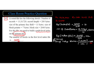DBMS primary index and secondary index questions | PDF | Databases | Computer Software and ...