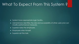 Dbms mini project on Appraisal tracker | PPTX