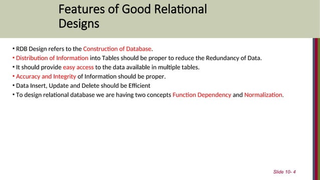 Dbms Module 5 Normalisation In Database Management Ppt