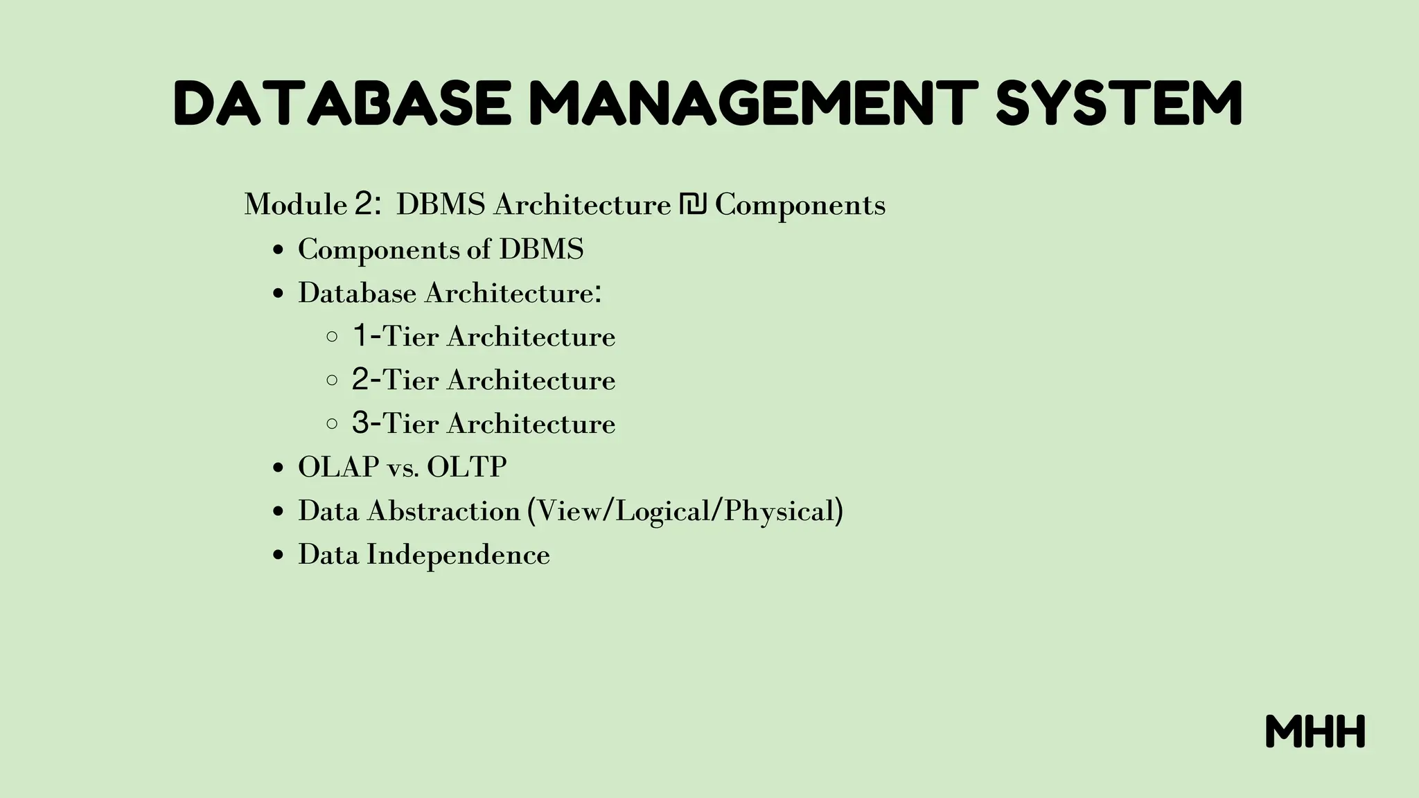 In-Depth Study Guide for Core DBMS Architecture and Operations | PDF