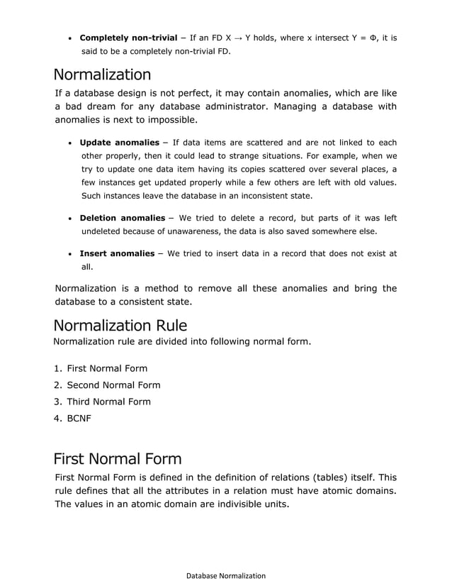 Normalization in Database | PDF
