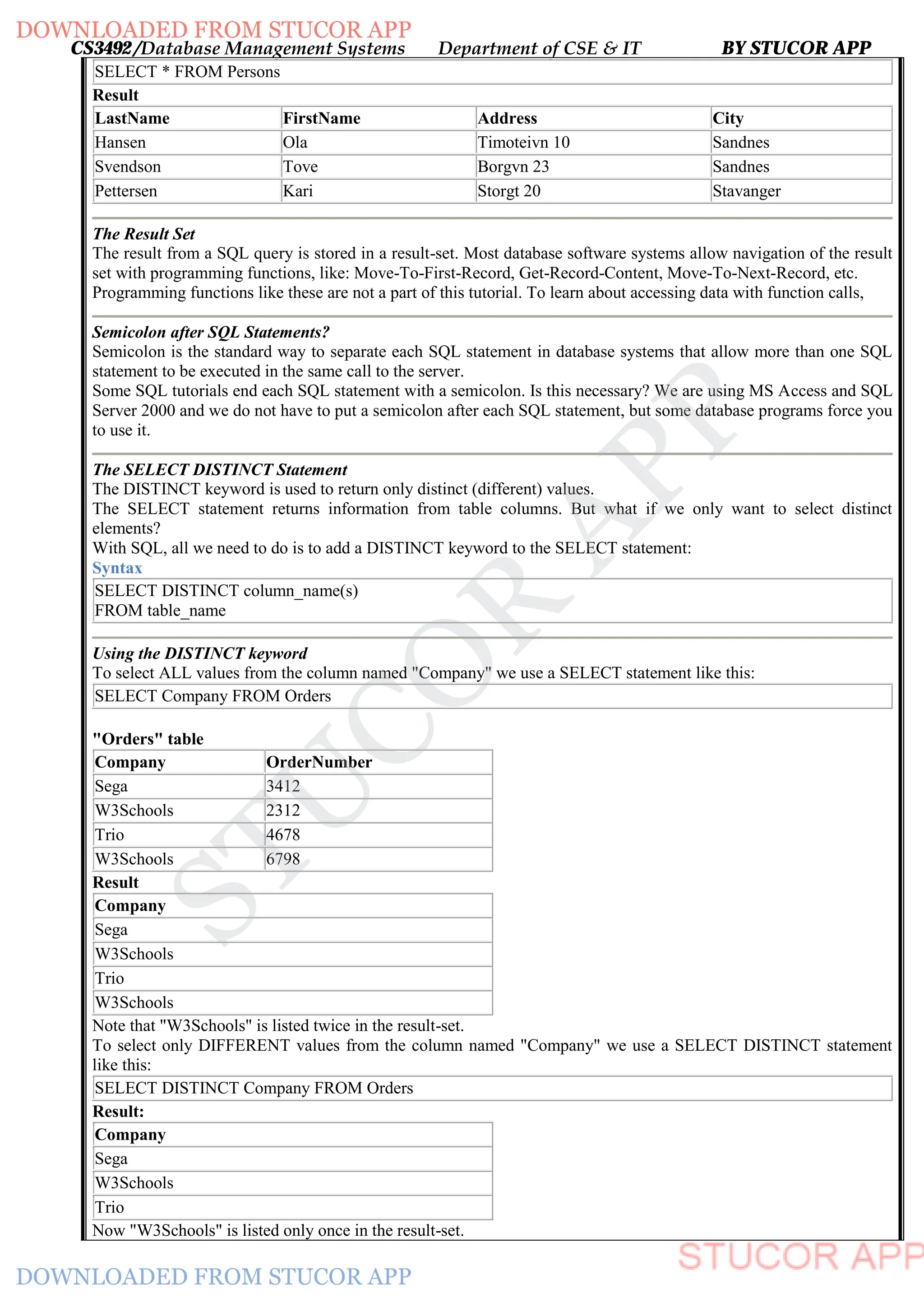 Database Management System NOTES for 2nd year | PDF