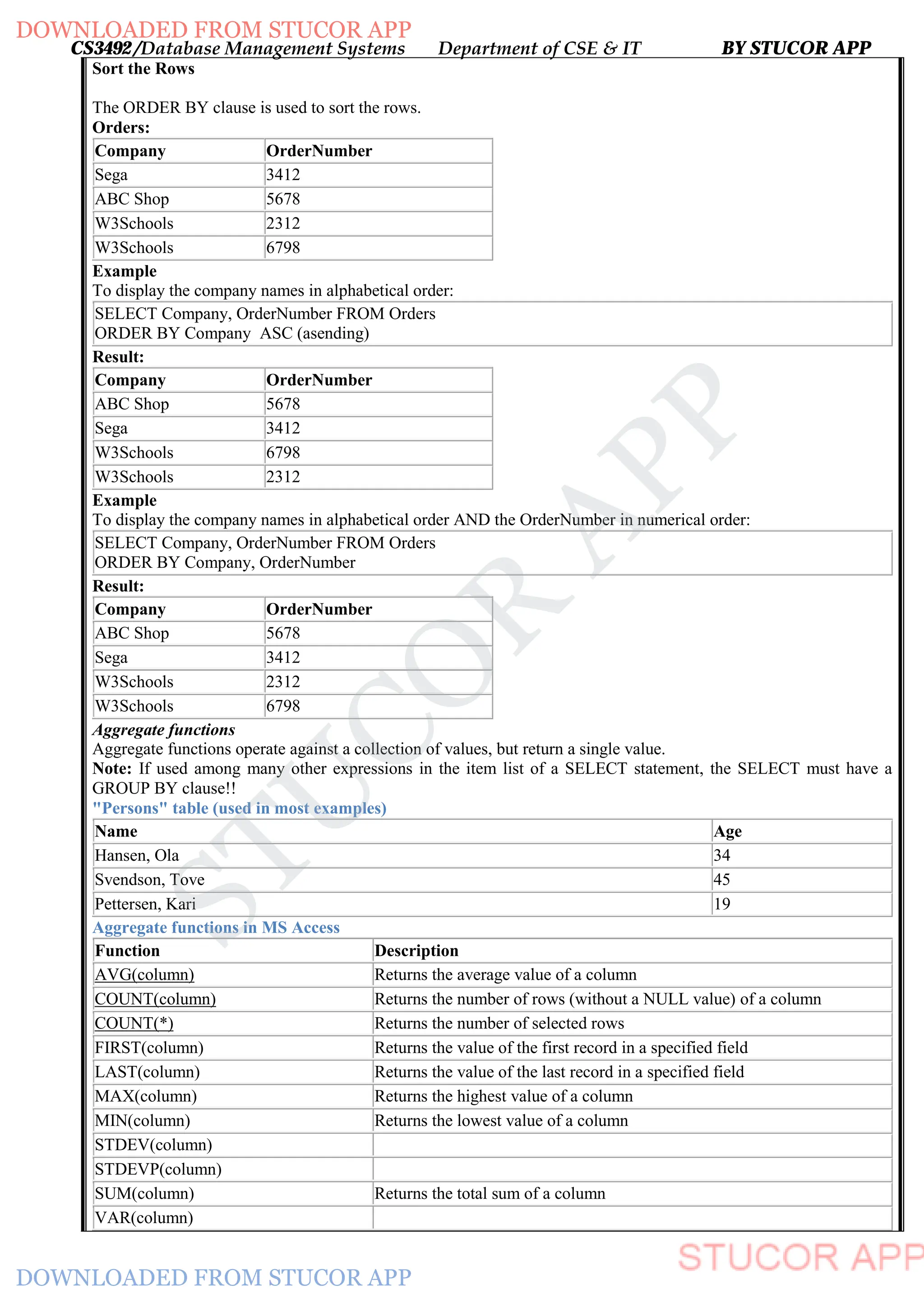 Database Management System NOTES for 2nd year | PDF