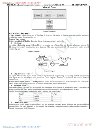 Database Management System NOTES for 2nd year | PDF