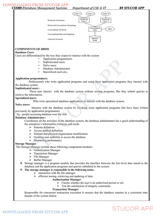 Database Management System NOTES for 2nd year | PDF | Databases ...
