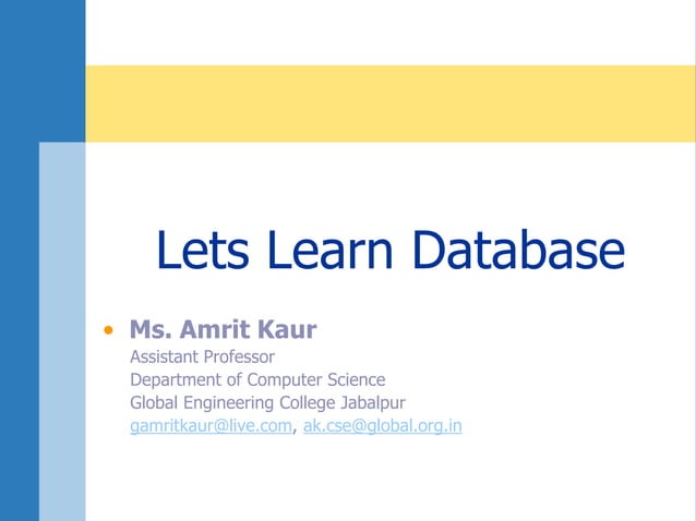 Lesson 1: Introduction to DBMS | PDF Lesson 1: Introduction to DBMS | PDF