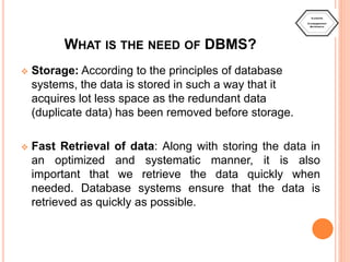 Introduction to DBMS | PPTX