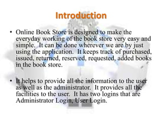 Online Book Store | PPTX | Web Development | Internet