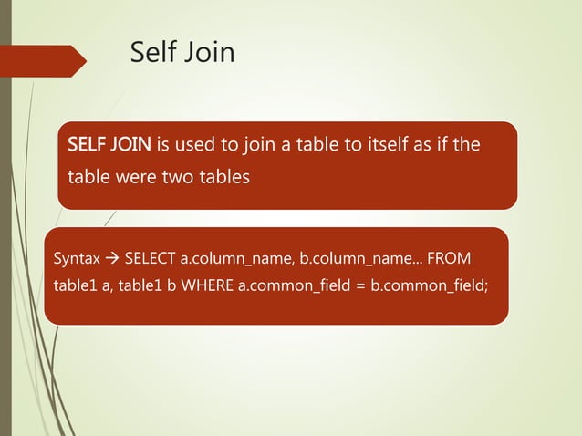 types of SQL Joins | PPTX