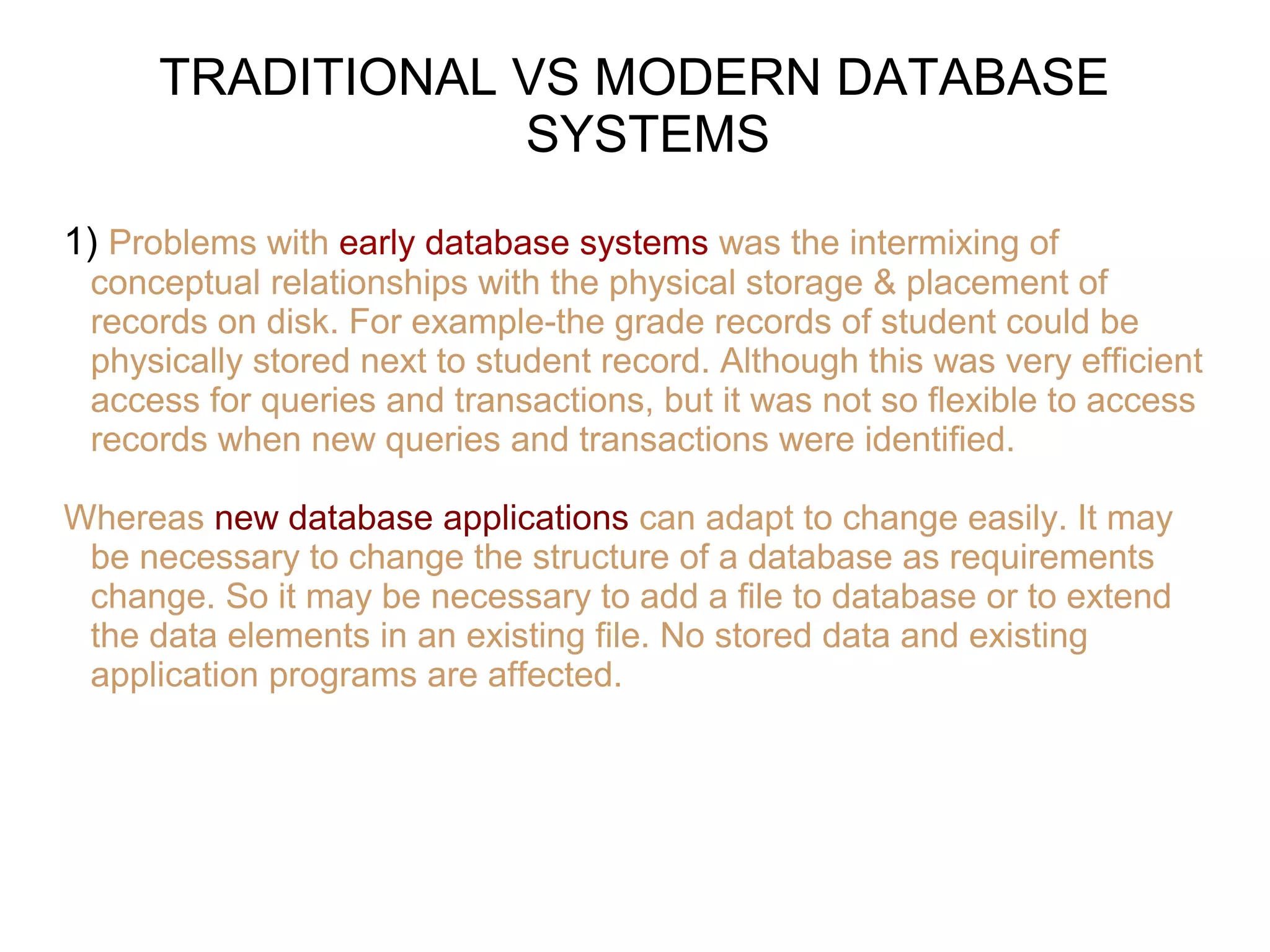 Traditional Vs Modern Dbms Ppt Databases Computer Software And