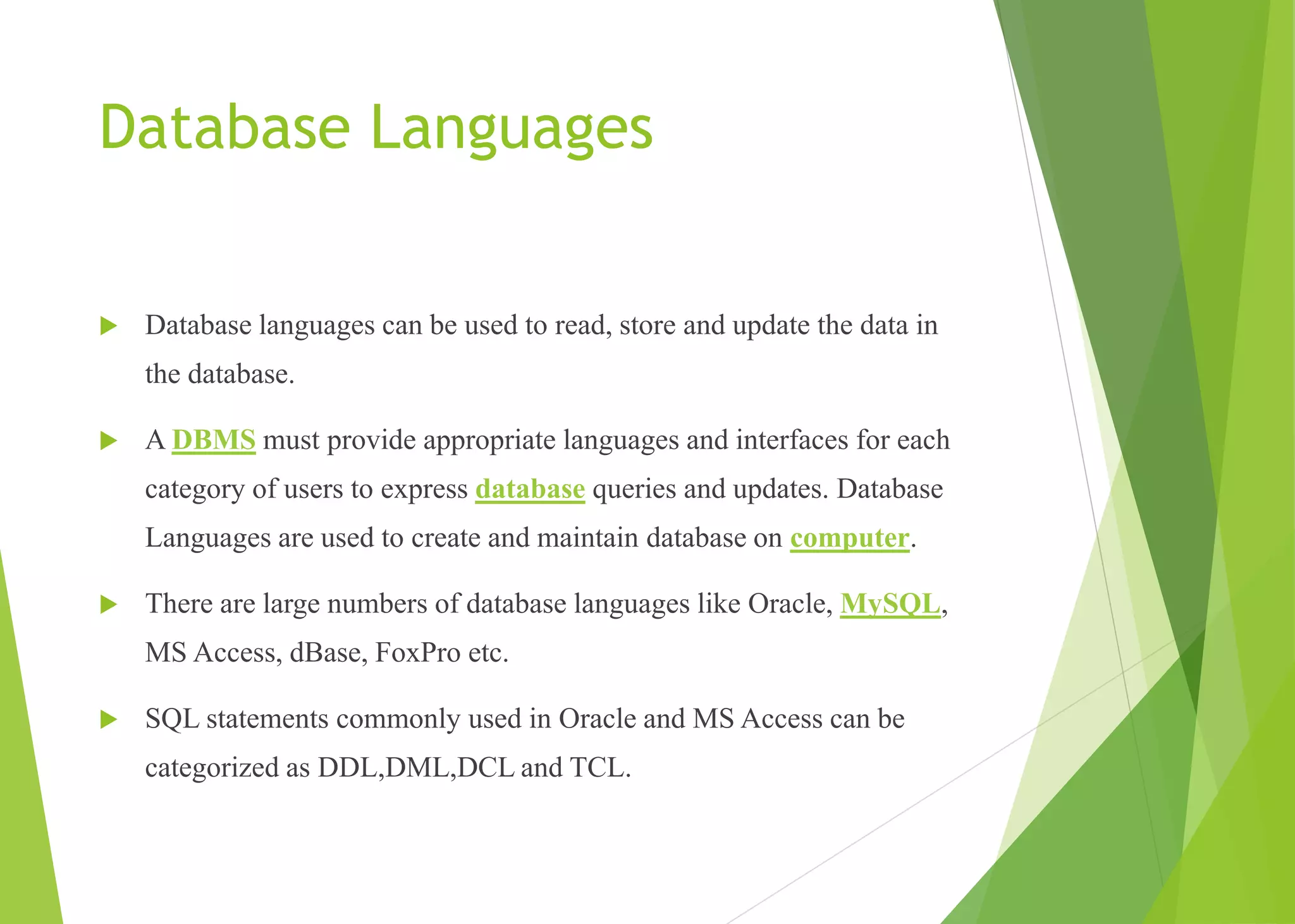 Database models and DBMS languages | PPT Database models and DBMS languages | PPT
