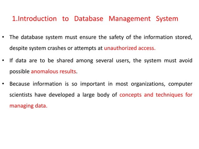 dbms ppt.pptx database management system | PPTX