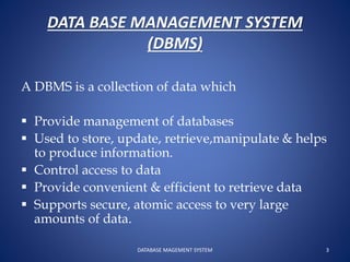 DATABASE MANAGEMENT | PPT