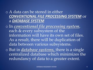 DATABASE MANAGEMENT | PPT