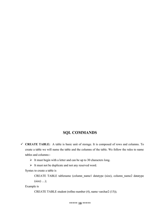 DBMS Practical File | DOC