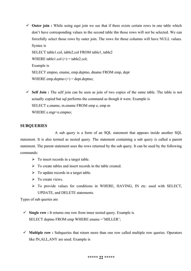 DBMS Practical File | DOC