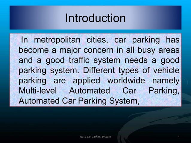 Dbms presentation of Automatic Car parking System | PPT