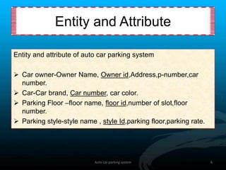 Dbms presentation of Automatic Car parking System | PPTX