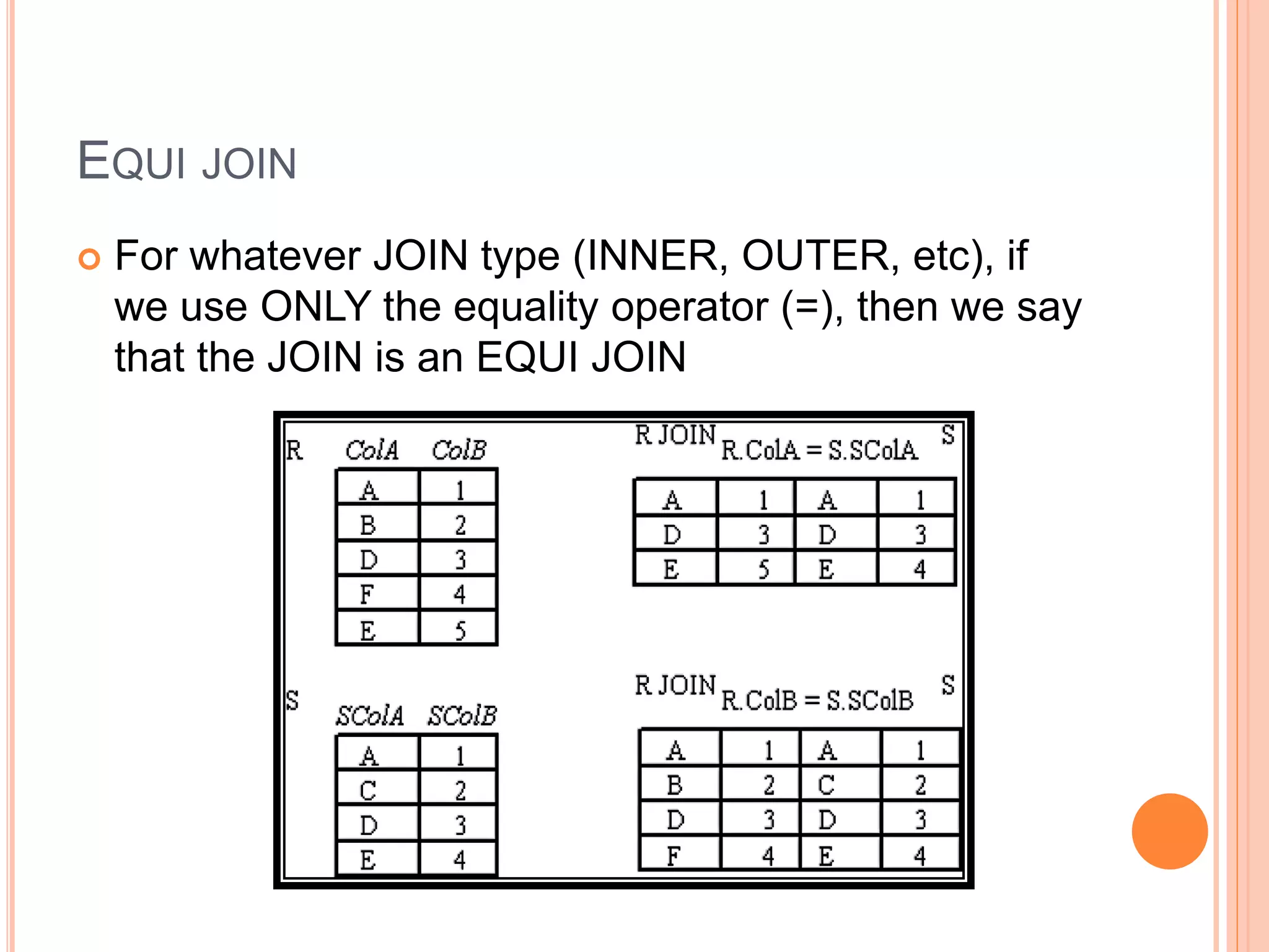 Relational Algebra,Types of join | PPTX