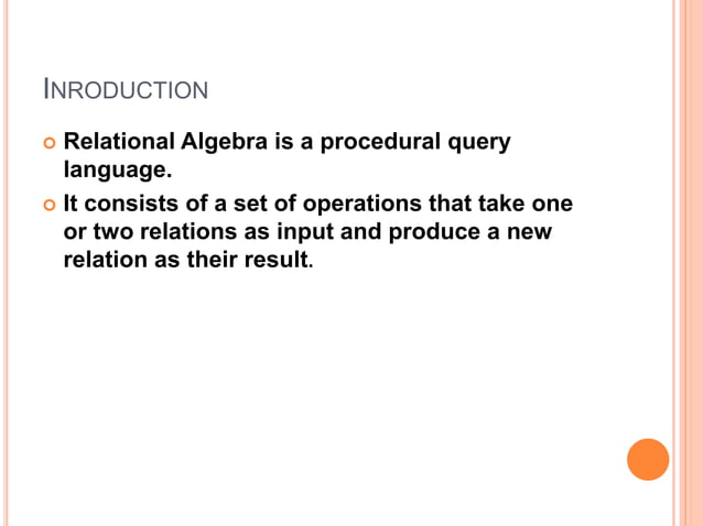 Relational Algebra,Types of join | PPTX
