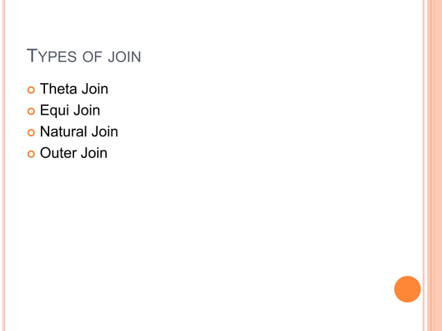 Relational Algebra,Types of join | PPTX