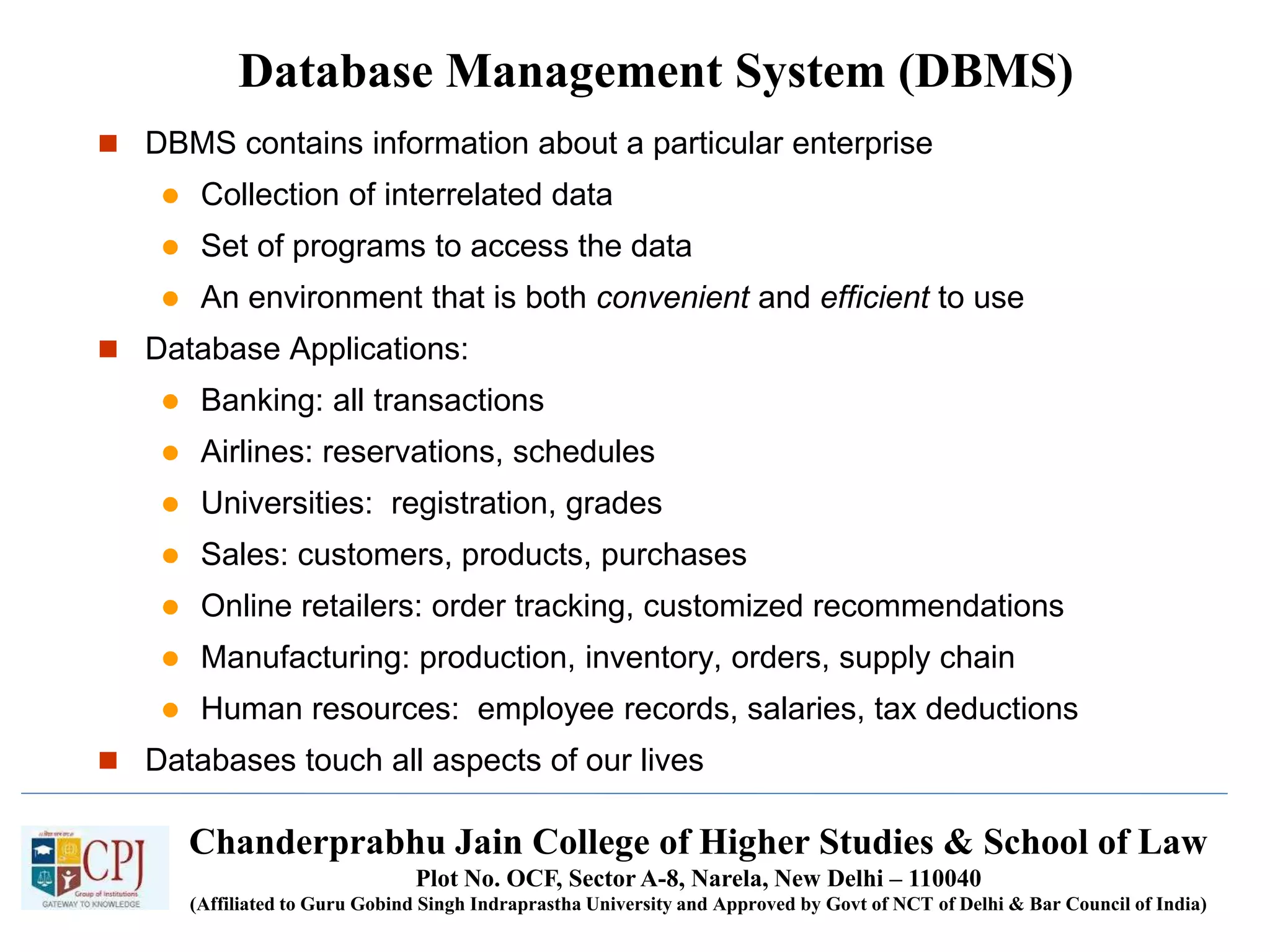 DBMS presentation | PPT