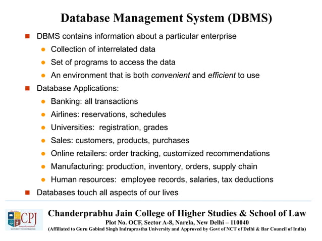 DBMS presentation | PPT