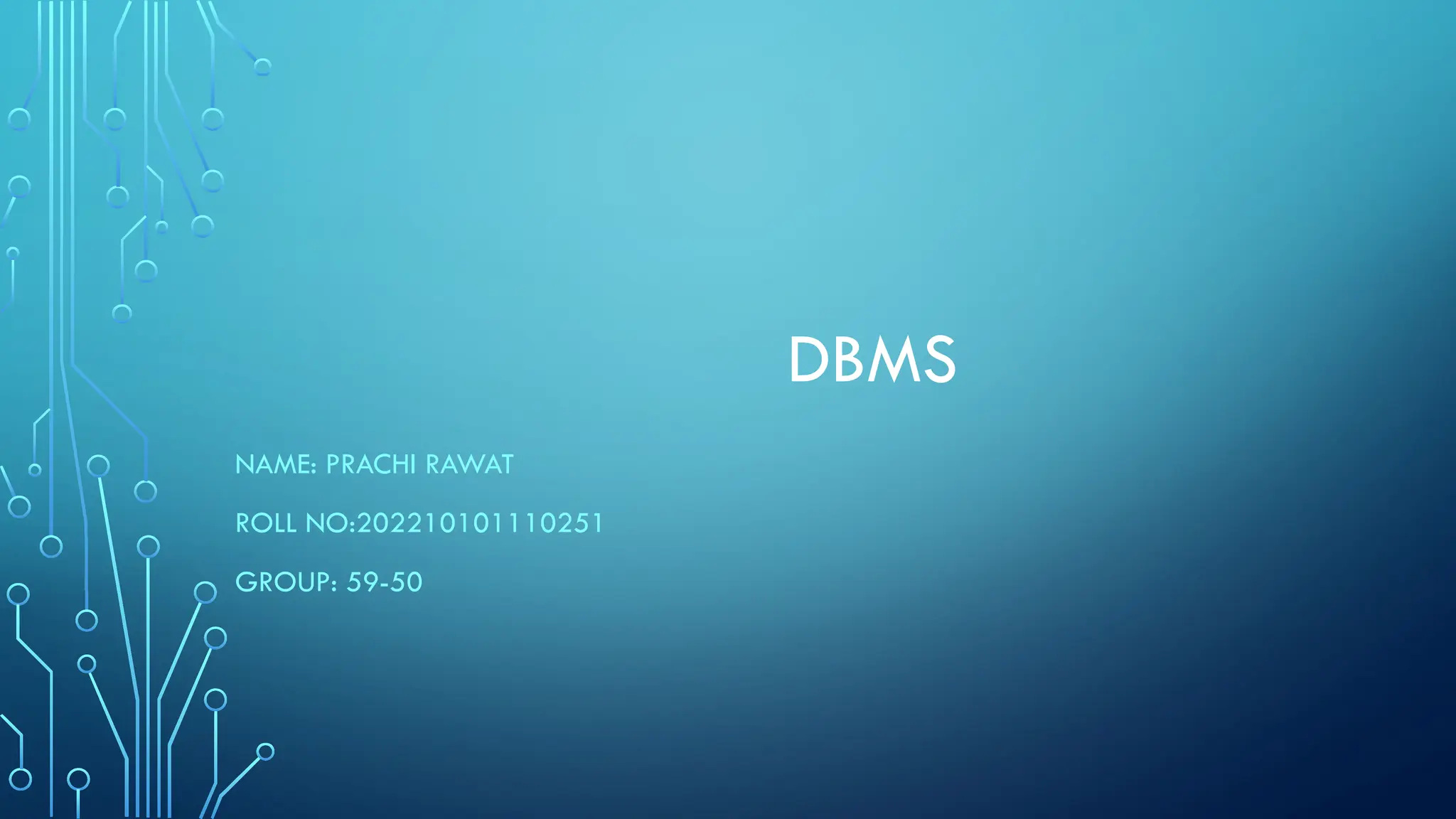 DBMS presentations Shri Ramswaroop Memorial university | PPT