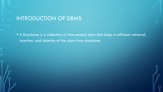 DBMS presentations Shri Ramswaroop Memorial university | PPT